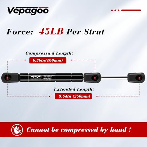 10 Inches 35 Lb/156N Gas Shocks Struts Lift Supports Assorted Sizes ...