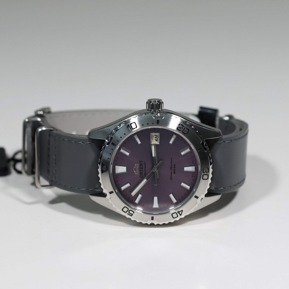 Orient Mako Automatic Stainless Steel Purple Dial Men's Sports Watch RA ...