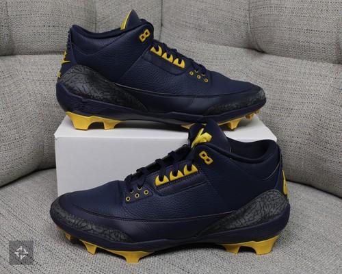 Nike Jordan 3 Force Savage Michigan Player Edition Football Cleats Men ...