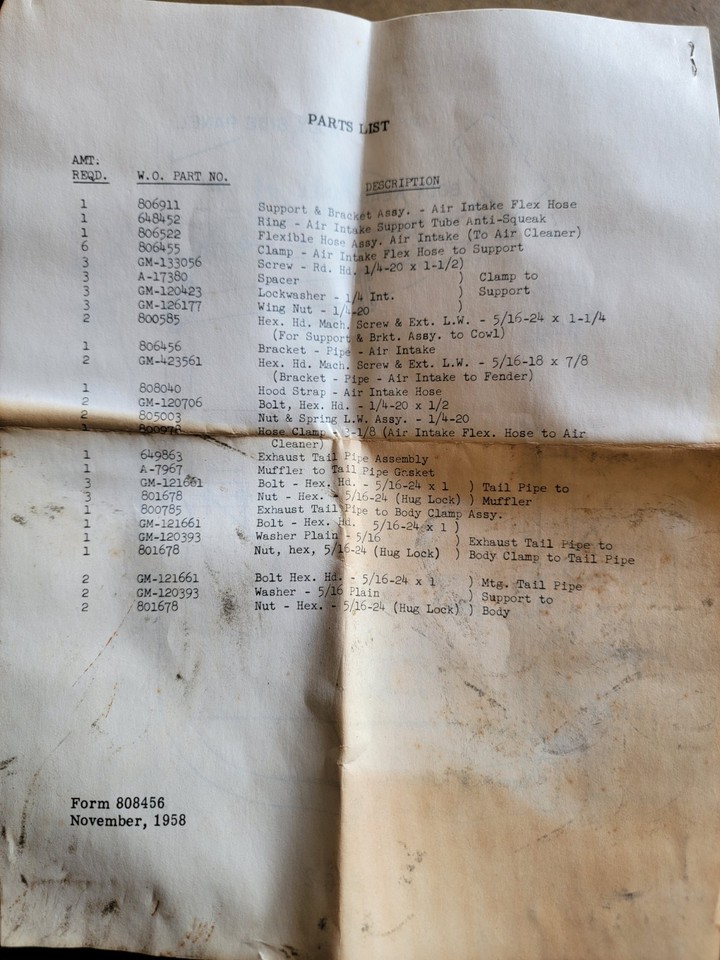 NOS Deep Water Fording Small Parts Kit Willys M38A1 Jeep G758 P# 806658 ...