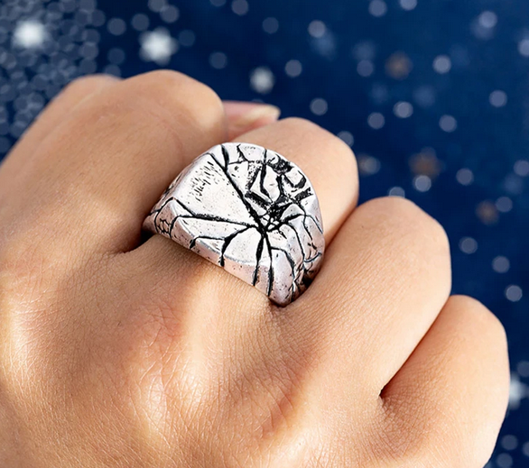 925 Sterling Sliver Cracked Men's Fashion & Style Ring. | eBay