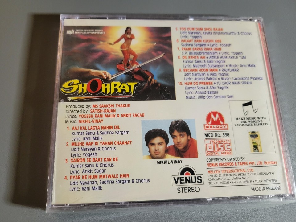 RARE Shohrat Hindi Bollywood Melody UK Made Audio CD | eBay