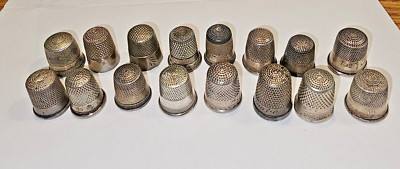 Antique Sterling Thimbles Lot of 16 No Holes | eBay