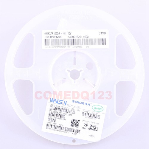 4000PCS/Reel 0603 1uF 10V X7R ±10% 0603B105K100CT Walsin Ceramic ...