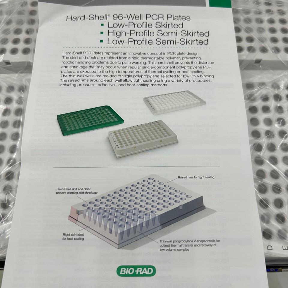Bio-Rad HSP9601, 50 Pack, Hard-Shell PCR Plates, 96-well, thin well ...