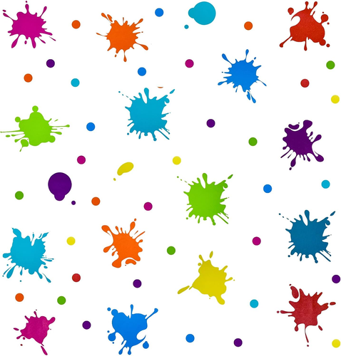Multicolor Paint Splatter Wall Decals Splatter Splotches Wall Sticker ...