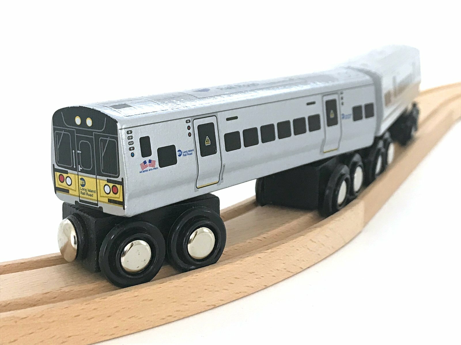 Munipals Wooden Train LIRR Long Island Railroad Bombardier M7 Two Car ...