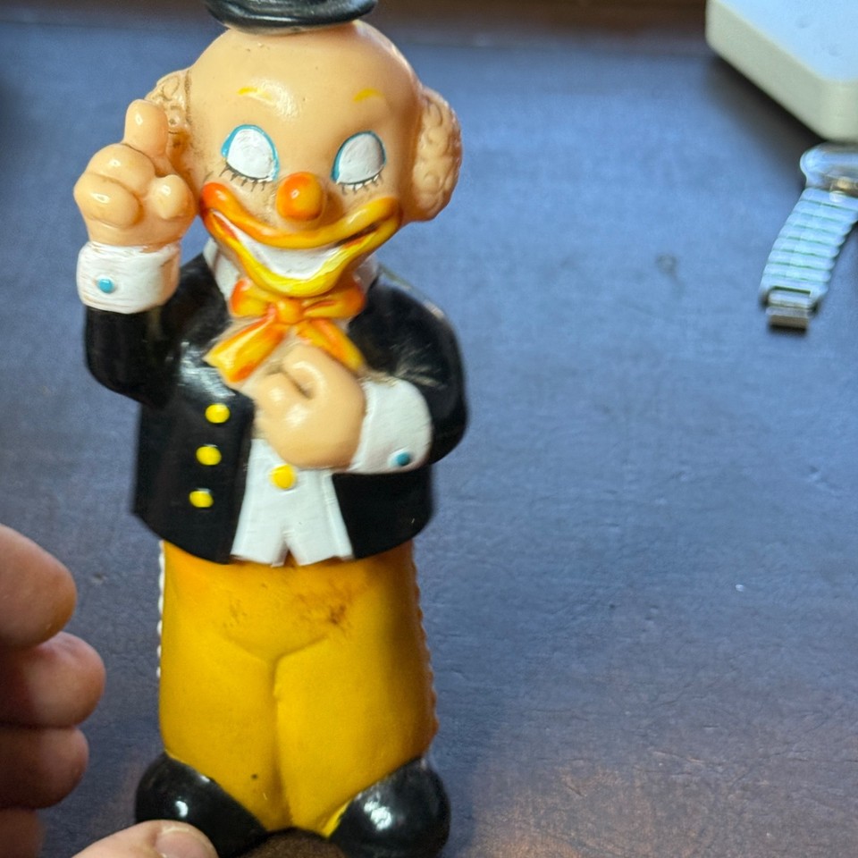 Vintage Japanese Wind up Dancing Clown Wind-up Tin & Celluloid Toy ...