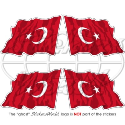 TURC Drapeau Flottant TURQUIE 50mm Vinyle Autocollant | eBay