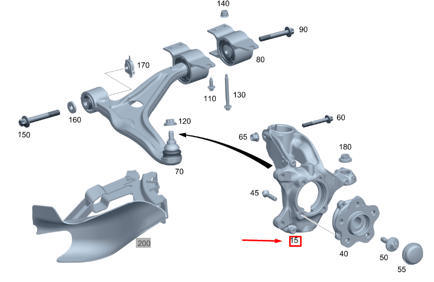 MERCEDES-BENZ GLA H247 Front Right Steering Knuckle A2473320200 NEW ...