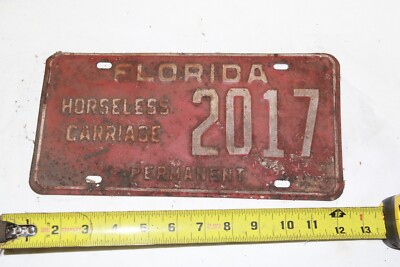 Florida Horseless Carriage No. 2017 License Plate.Model A T Ford Chevy ...