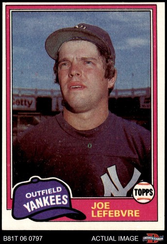 1981 Topps #88 Joe LeFebvre Yankees RC 5 - EX | eBay