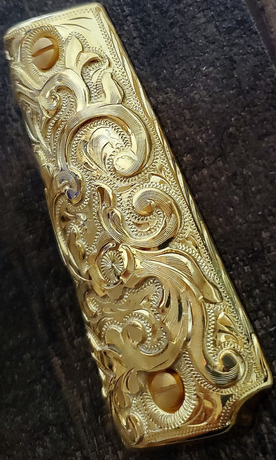 Cachas 1911 full size Gold plated rameado floral Premium mexican style ...