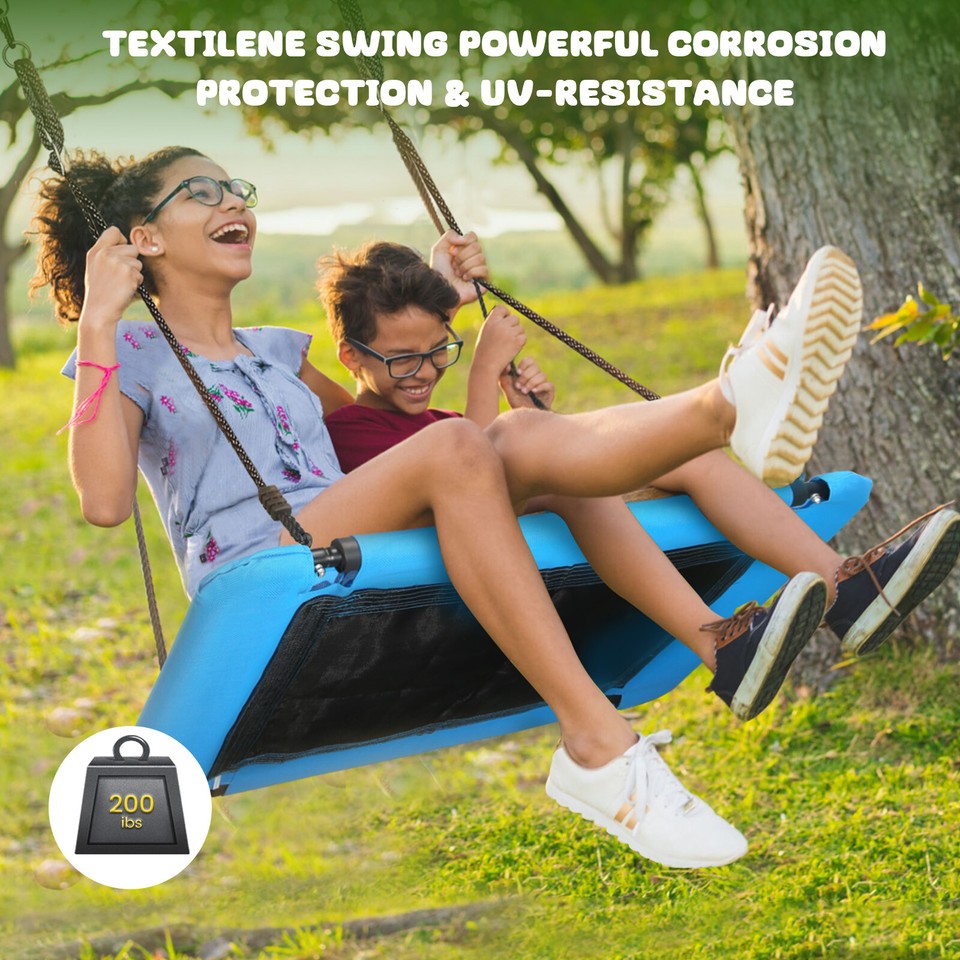 600lb Heavy Duty Swing Set with 3 Swings Metal Frame Kids Adult ...