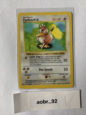 Farfetch’d Pokemon Card 27/102 Shadowless | eBay