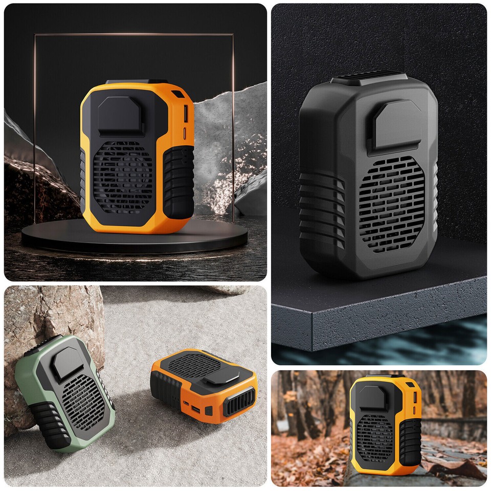 Personal Portable Waist Clip Fan USB Rechargeable Neck Hanging Air ...