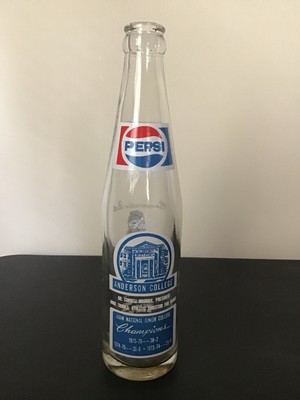 Pepsi 10oz. Commemorative Bottle - Anderson College Anderson SC South ...