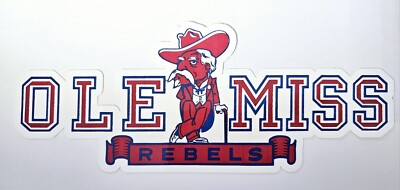 Ole Miss University Mississippi Colonel Rebel Waterproof Sticker FREE ...