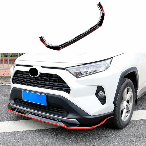 For 2019 -2021 Toyota RAV4 Black+Red Front Bumper Lip Spoiler Bodykit ...