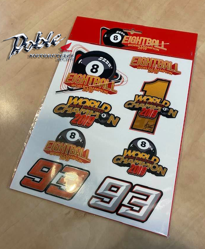 Genuine Honda Merchandise Marc Marquez Decal Lacquered Finish Kit Set ...