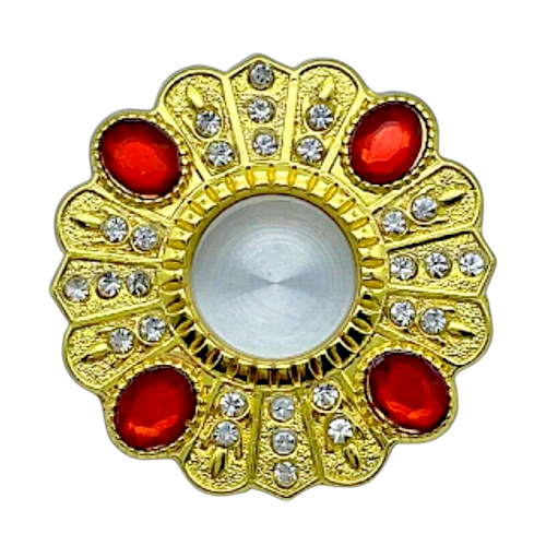 Personal Reliquary Relic Case 1 6/8" Gold Plated with Shining Stones 4 ...