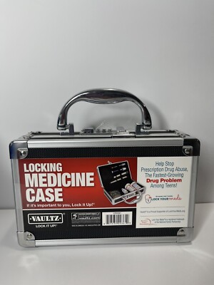 VAULTZ Locking Medicine Case Combination Lock Box Portable Case 8.25 x ...