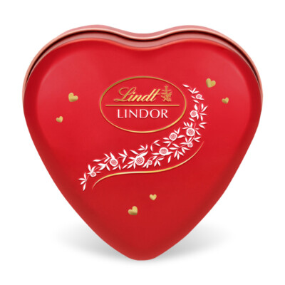 LINDT Lindor Heart Assorted Chocolate Truffles Tin 50g / 1 . 76 oz ...