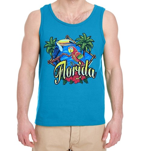 Florida Tank Top Muscle Tee Tropical Birds T-shirt Supplies Accessories ...