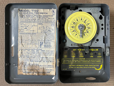 Intermatic T102 24 Hour Dial Time Switch 40 Amp 208-277 VAC Single Pole ...