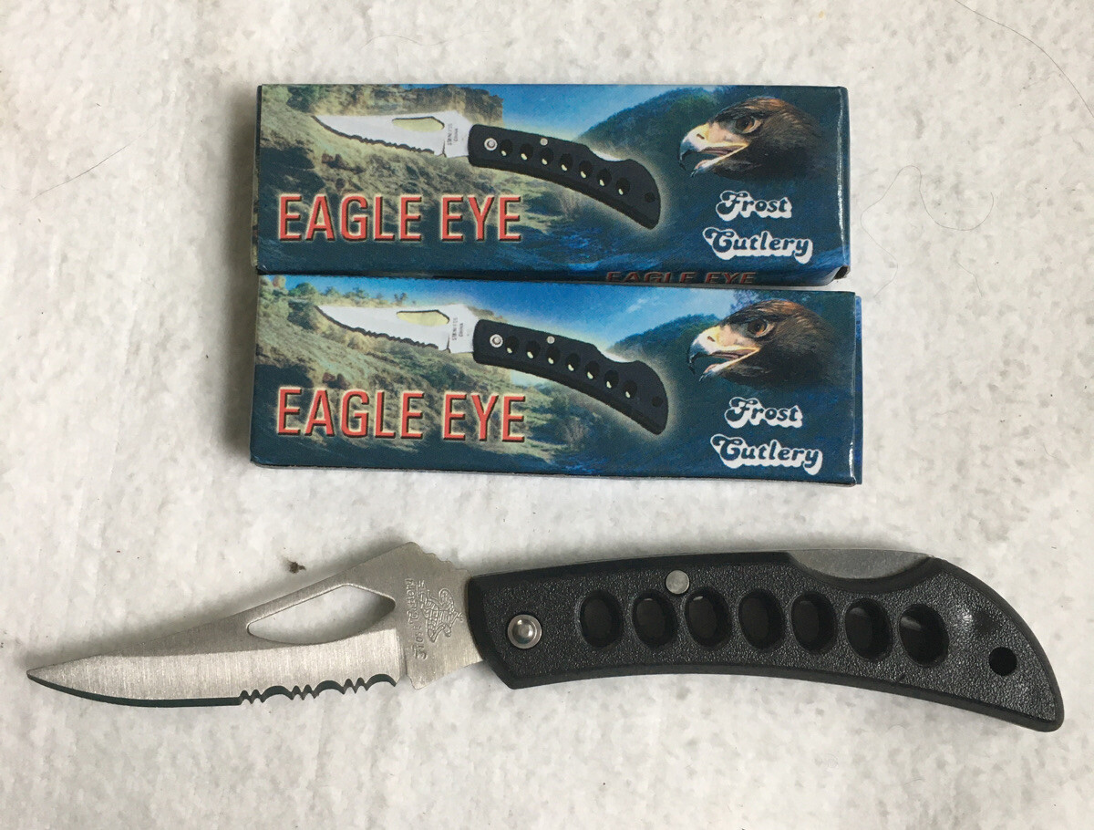 NIB Lot Of 2 Eagle Eye by Frost Cutlery 3 1/2" Closed 2” Blade Knife 15 ...