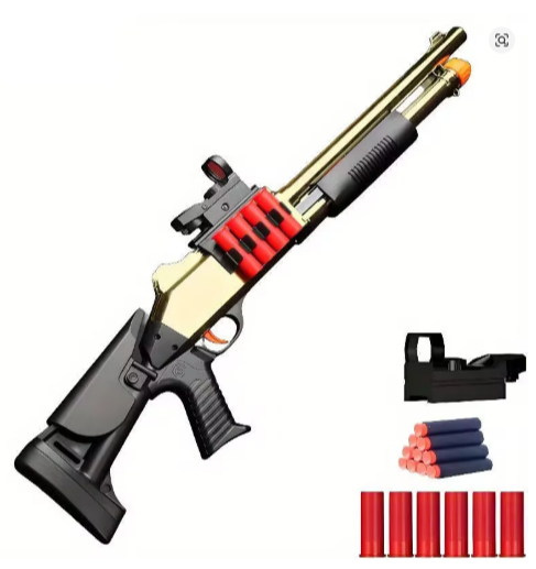Soft Bullet Toy Gun Shotgun Shell Ejection Long Range Shooting Distance ...