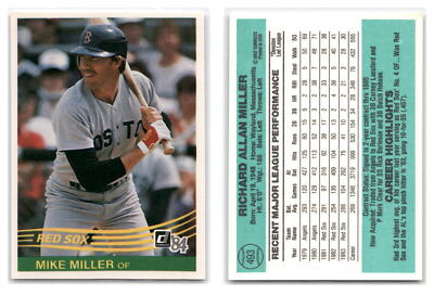 1984 Donruss #493 Rick Miller - Boston Red Sox | eBay