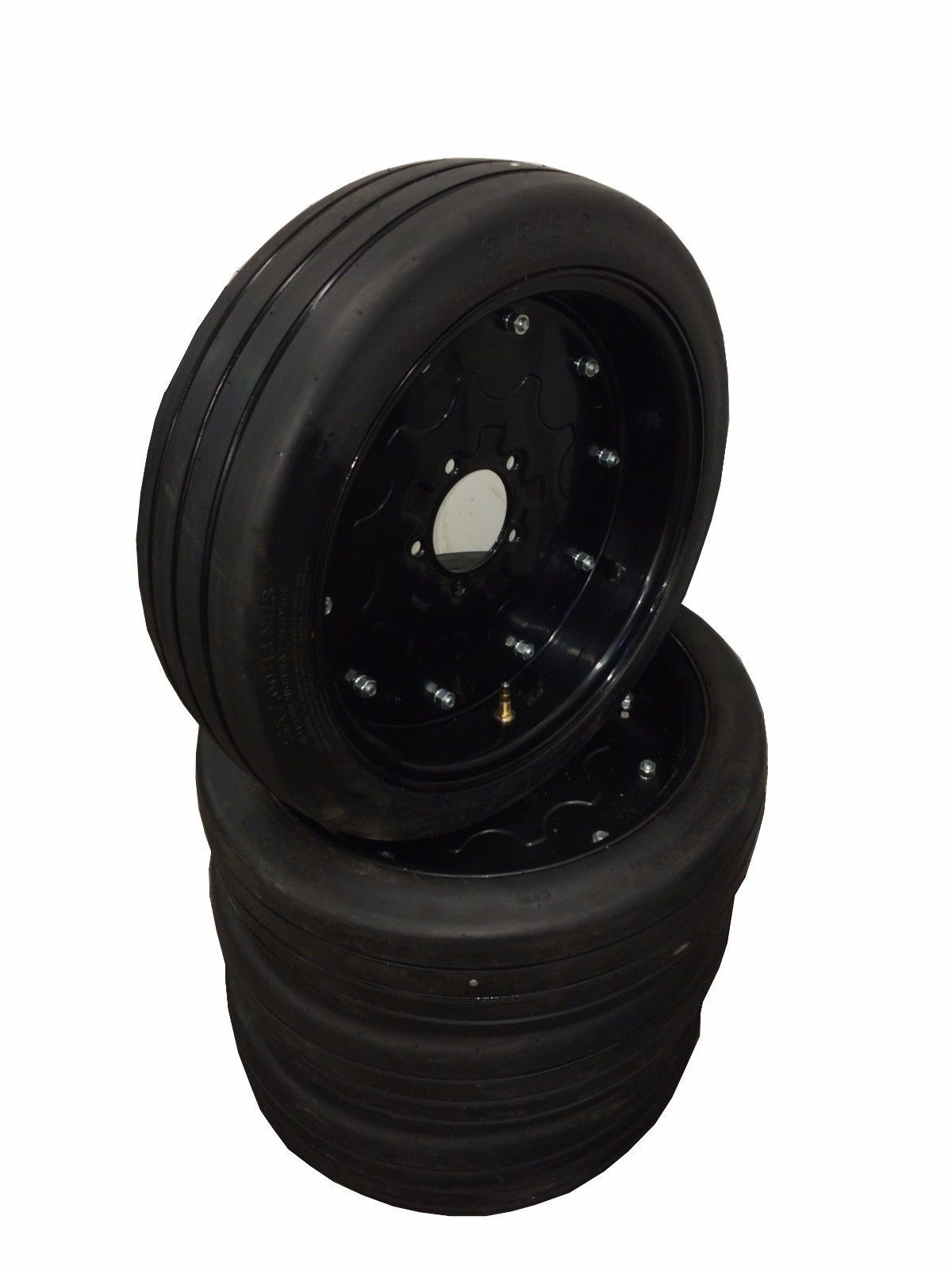 8 New 25" Tall Rib Mower Tires on 5x5.50 Rim NHS Foam Filled Bush Hog ...