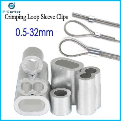 10-50Pcs Wire Rope Crimp Sleeves Cable Swaging Tool Ferrules Clamp ...