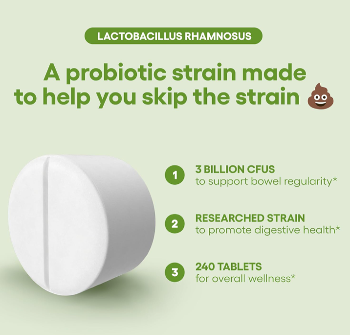 Lactobacillus Rhamnosus 240 Tablets 3Billion CFU Probiotic Travel ...