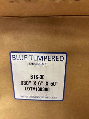 Made in USA Grade 1095 Blue Tempered Spring Steel Roll: 50"L x 6"W x 0. ...