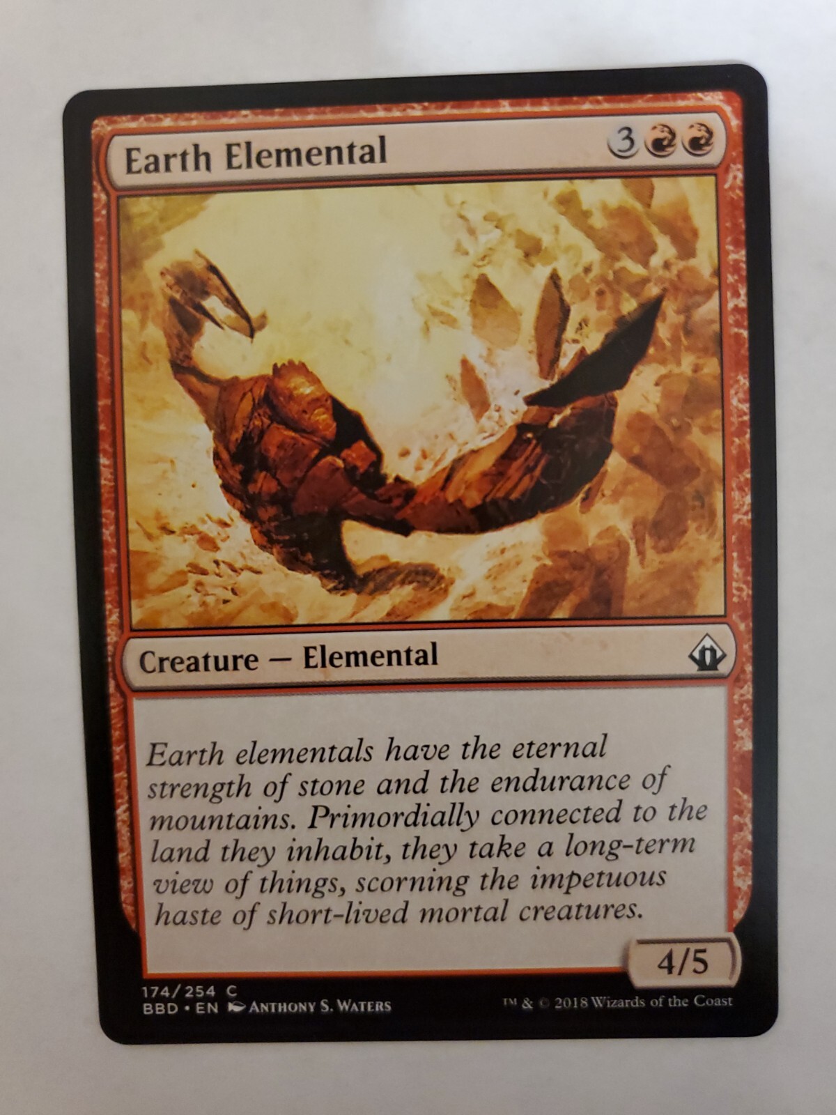 MTG Magic The Gathering Card Earth Elemental Creature Elemental Red ...
