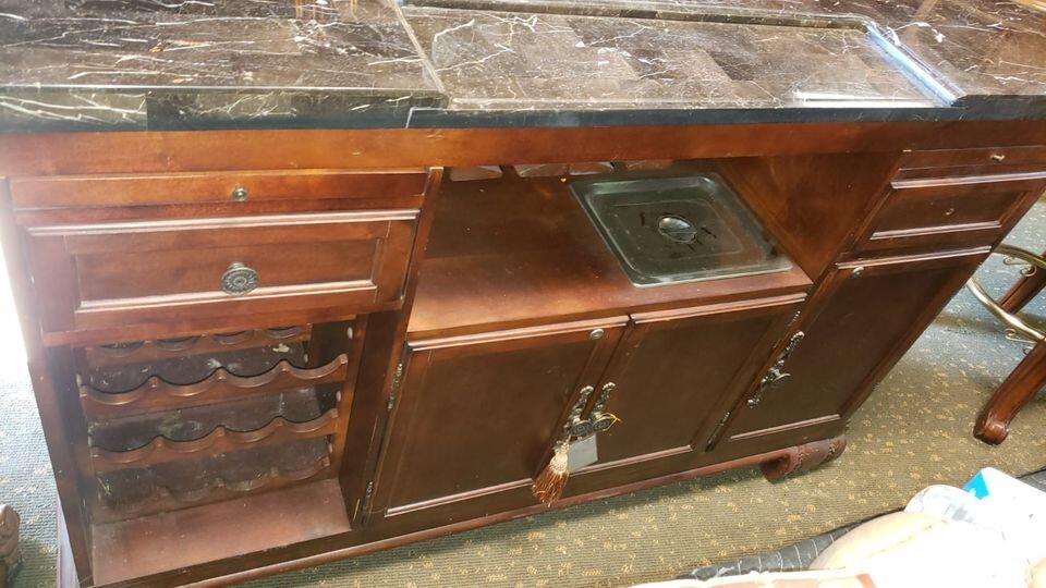 AICO by Michael Amini Excelsior bar with 2 barstools | eBay