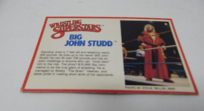 1984 WWF Wrestling Superstars Cut Bio File Card LJN Big John Studd | eBay