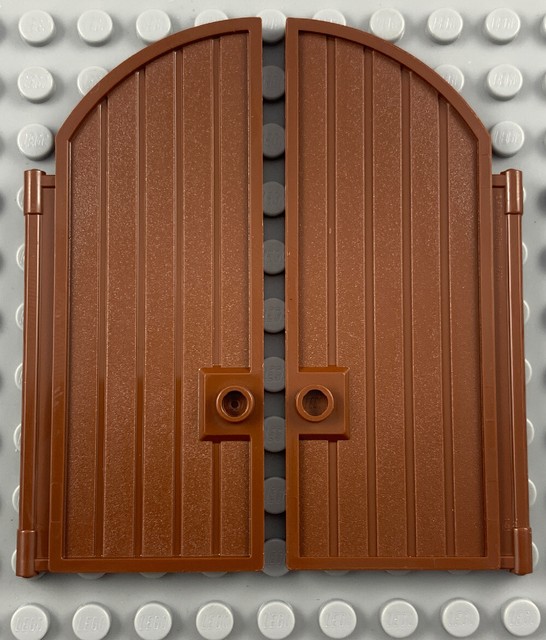 LEGO BROWN TALL DOOR W/ ROUND TOP LOT OF 2 City Building Accessory Set ...