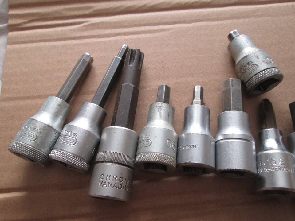 Socket Allen keys splines etc 15 off Gedore Britool & Draper See pics ...