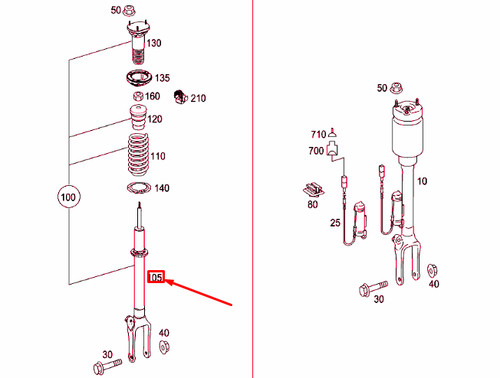 NEW MERCEDES-BENZ R W251 FRONT SHOCK ABSORBER A2513200730 OEM NO DUTY ...