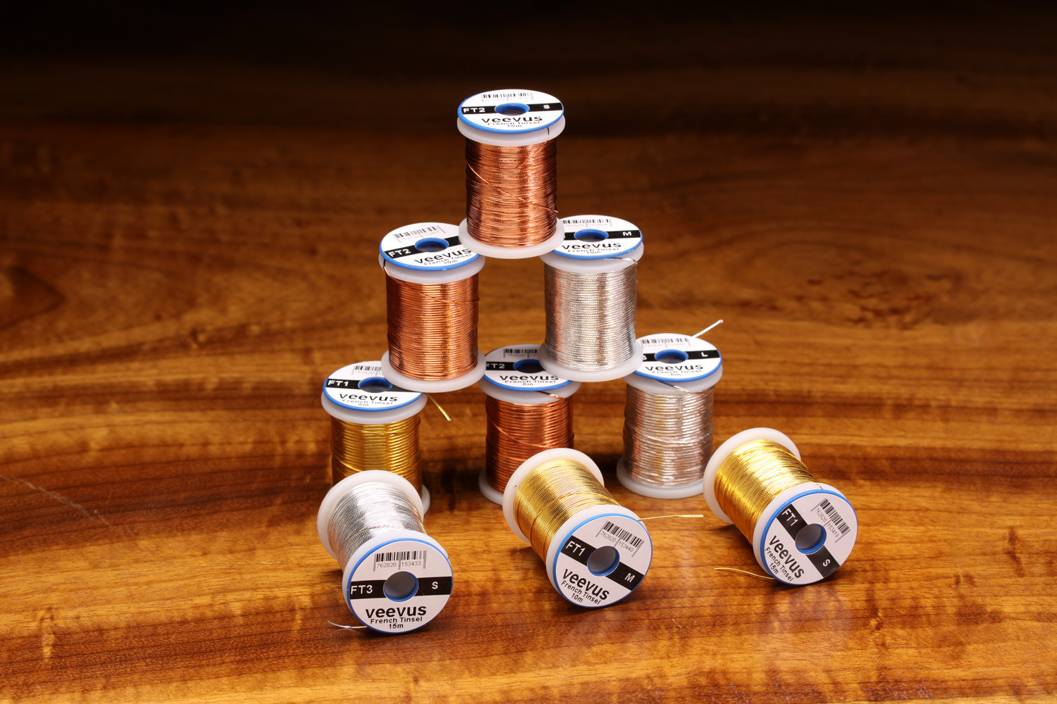 VEEVUS FRENCH TINSEL - Fly Tying Material Spool - Copper Gold Silver in ...