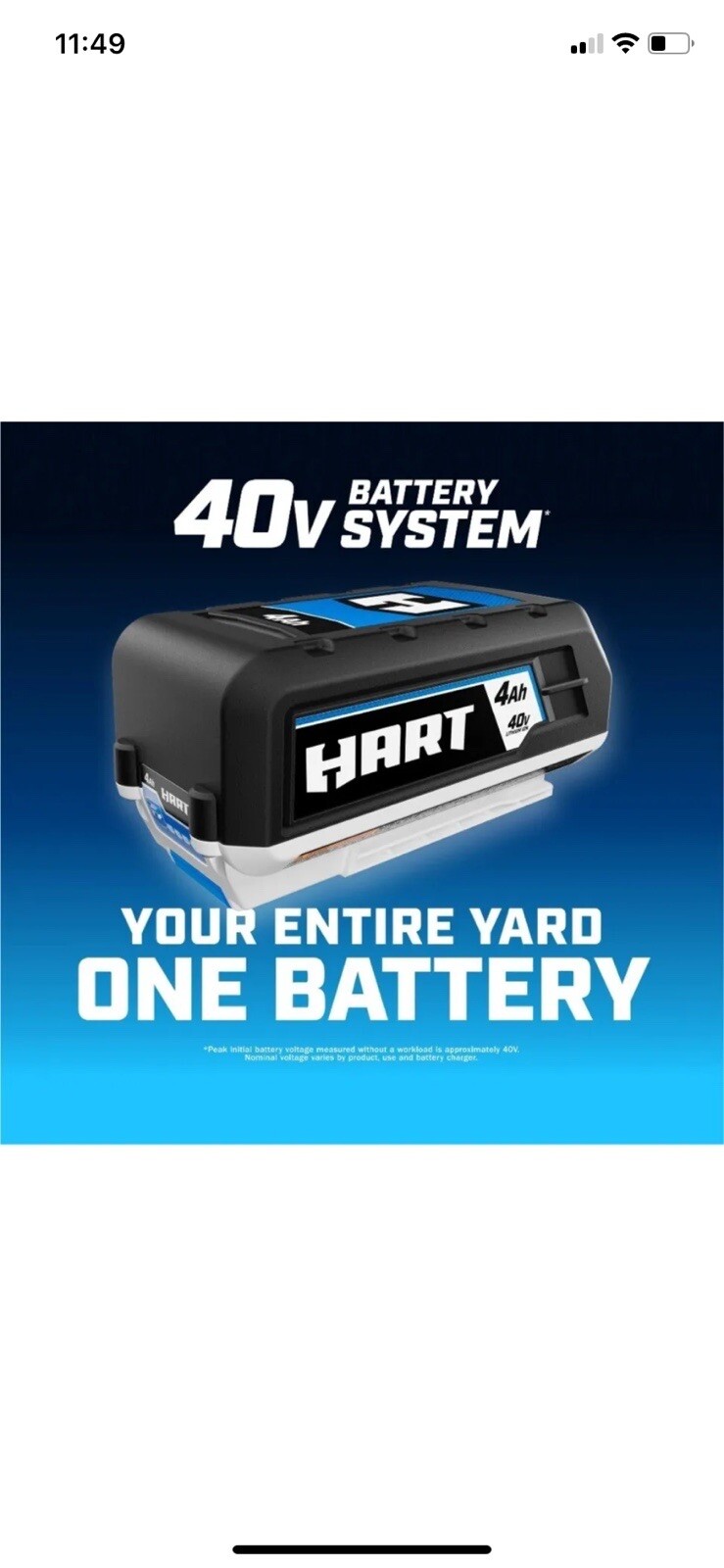HART 40V Lithium-ion Brushless Cordless 15” String Trimmer + Battery ...