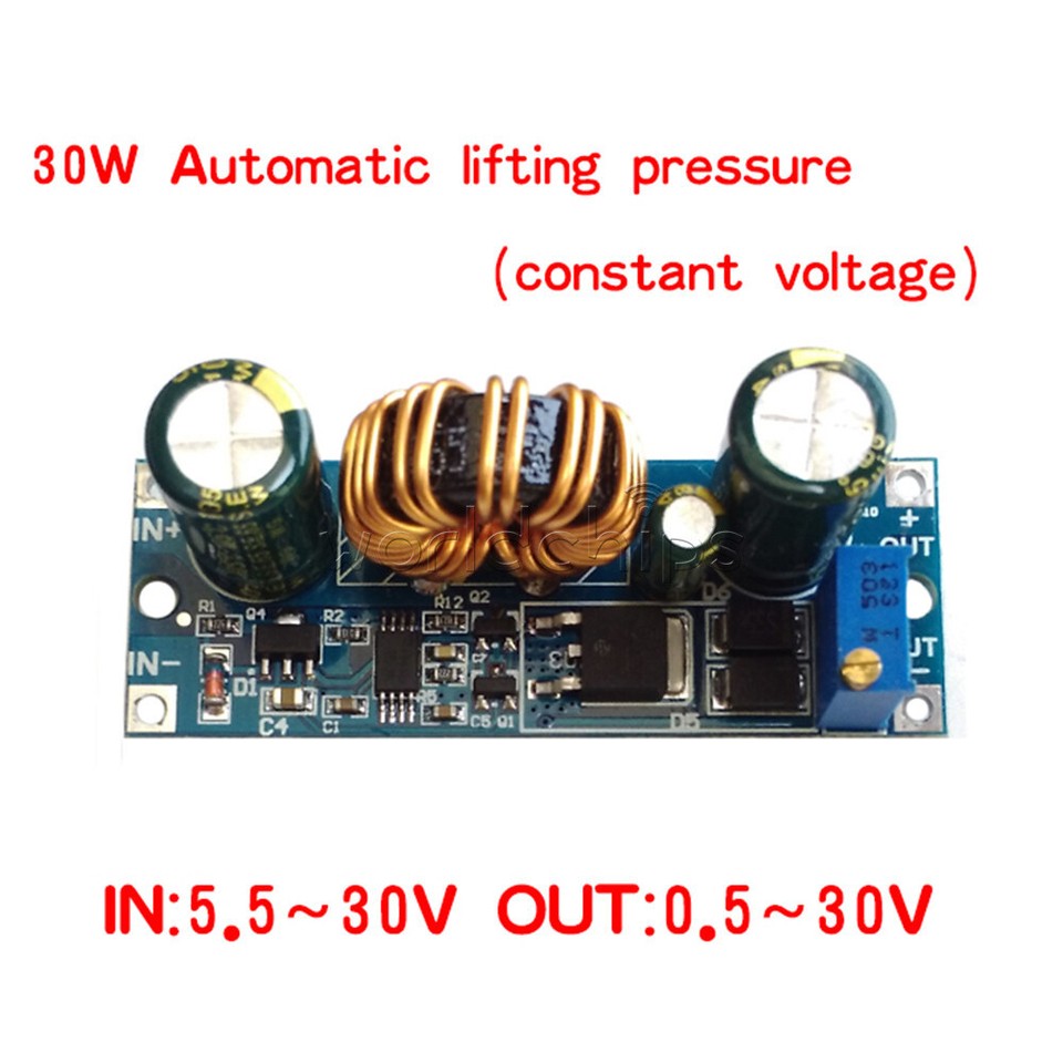 DC3A 30W 4A Max Auto Step up/down Buck/Boost CV Regulator Power Supply ...