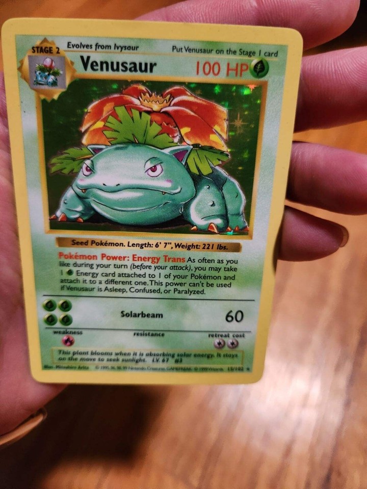 Pokémon TCG Venusaur Base Set 15/102 Holo Shadowless Holo Rare | eBay