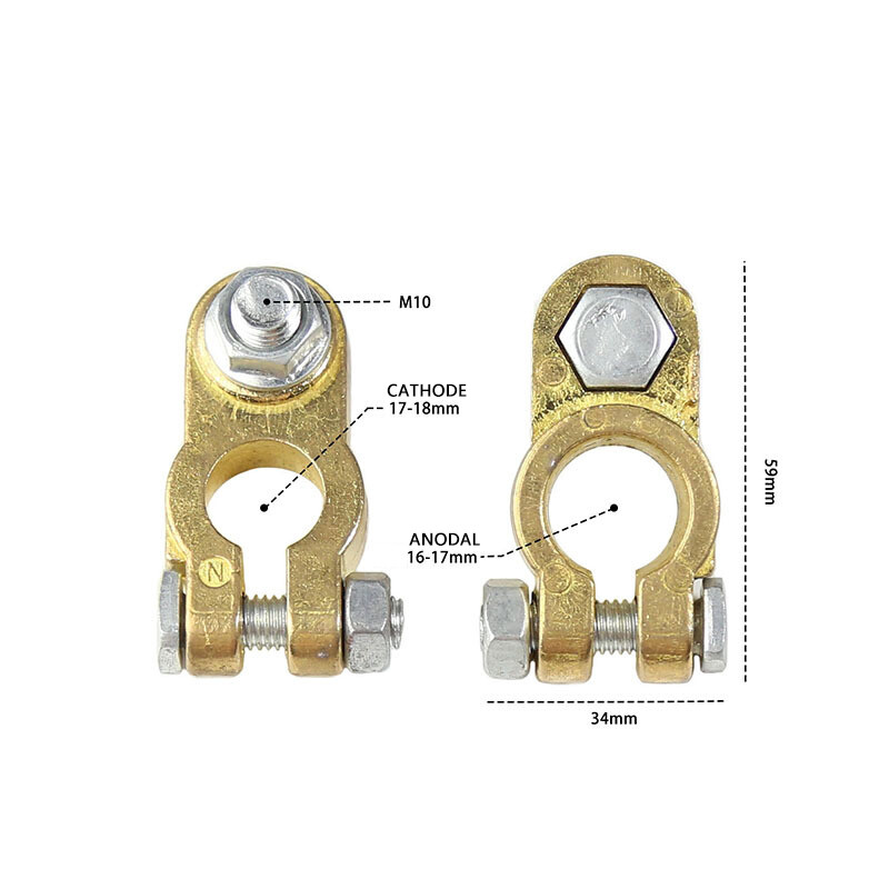 Brass Battery Terminal Connectors Top Post Battery Terminals Clamp Set ...