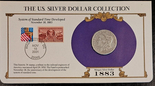 1883 Morgan Silver Dollar US Postal Commemorative Stamp Set Rare 3/32 ...