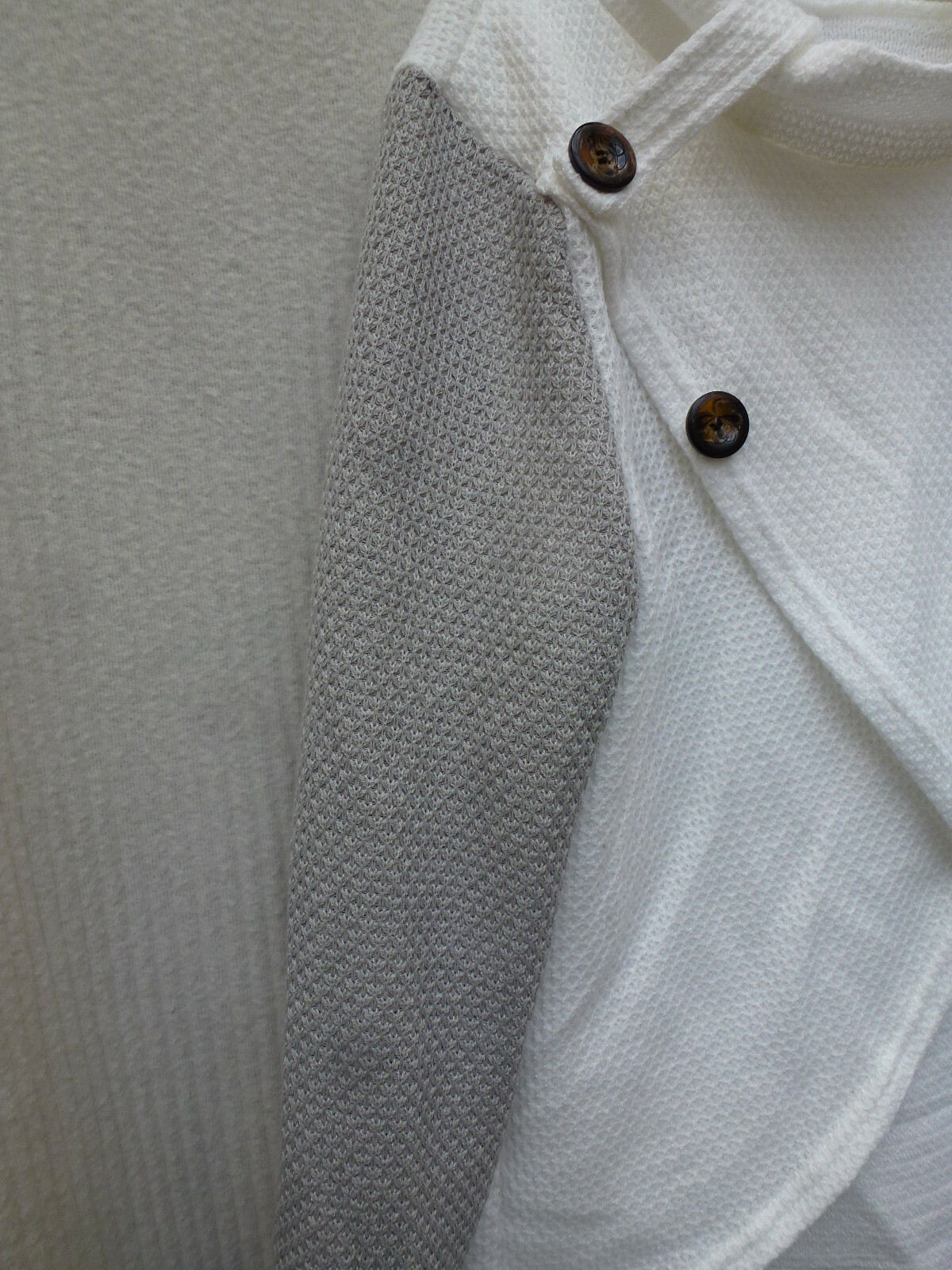 Neat Ladies Taupe & White Cotton Blend Crossover Top/Informal Jacket ...