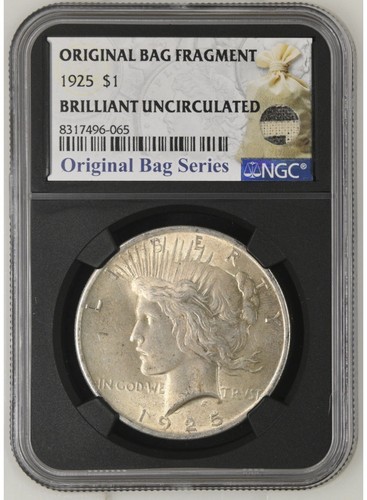 1925 Peace Silver Dollar, Original Bag Fragment - Brilliant Uncirculated | eBay